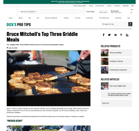 Bruce Mitchell's Top Three Griddle Meals