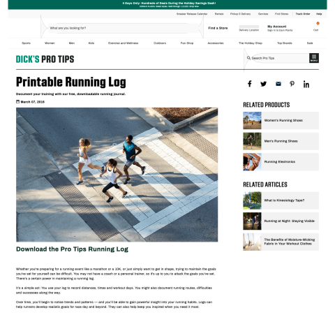 Printable Running Log