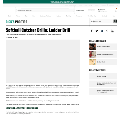 Softball Catcher Drills: Ladder Drill